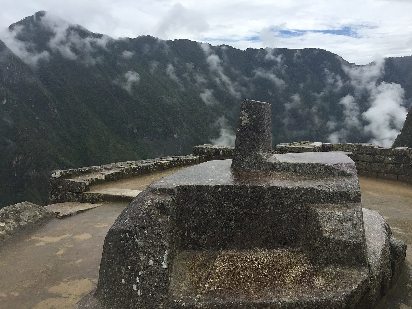 The Intihuatana Stone along the Inca Trail to Machu Picchu